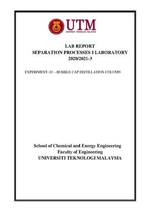 PACKED DISTILLATION COLUMN LAB REPORT - FINAL REPORT SKF ...