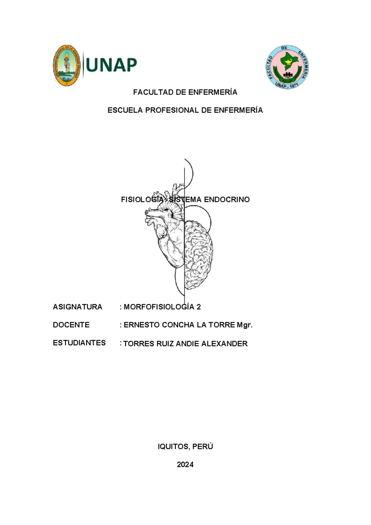 Fisiologia Sistema endocrino - FACULTAD DE ENFERMERÍA ESCUELA PROFESIONAL DE ENFERMERÍA ...