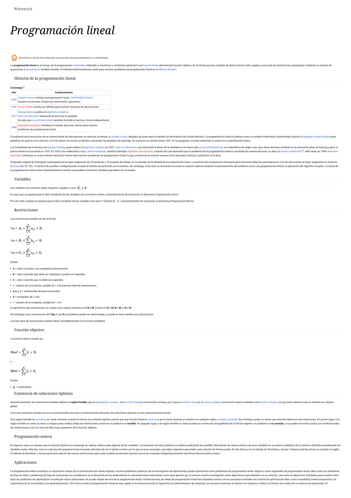 Programación lineal - Wikipedia, la enciclopedia libre - Programación ...