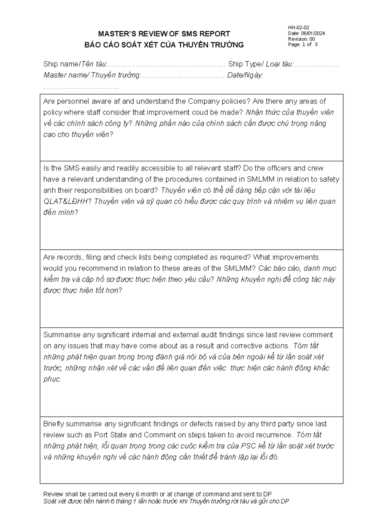 0202 Master’s review of SMS report - MASTER’S REVIEW OF SMS REPORT BÁO ...