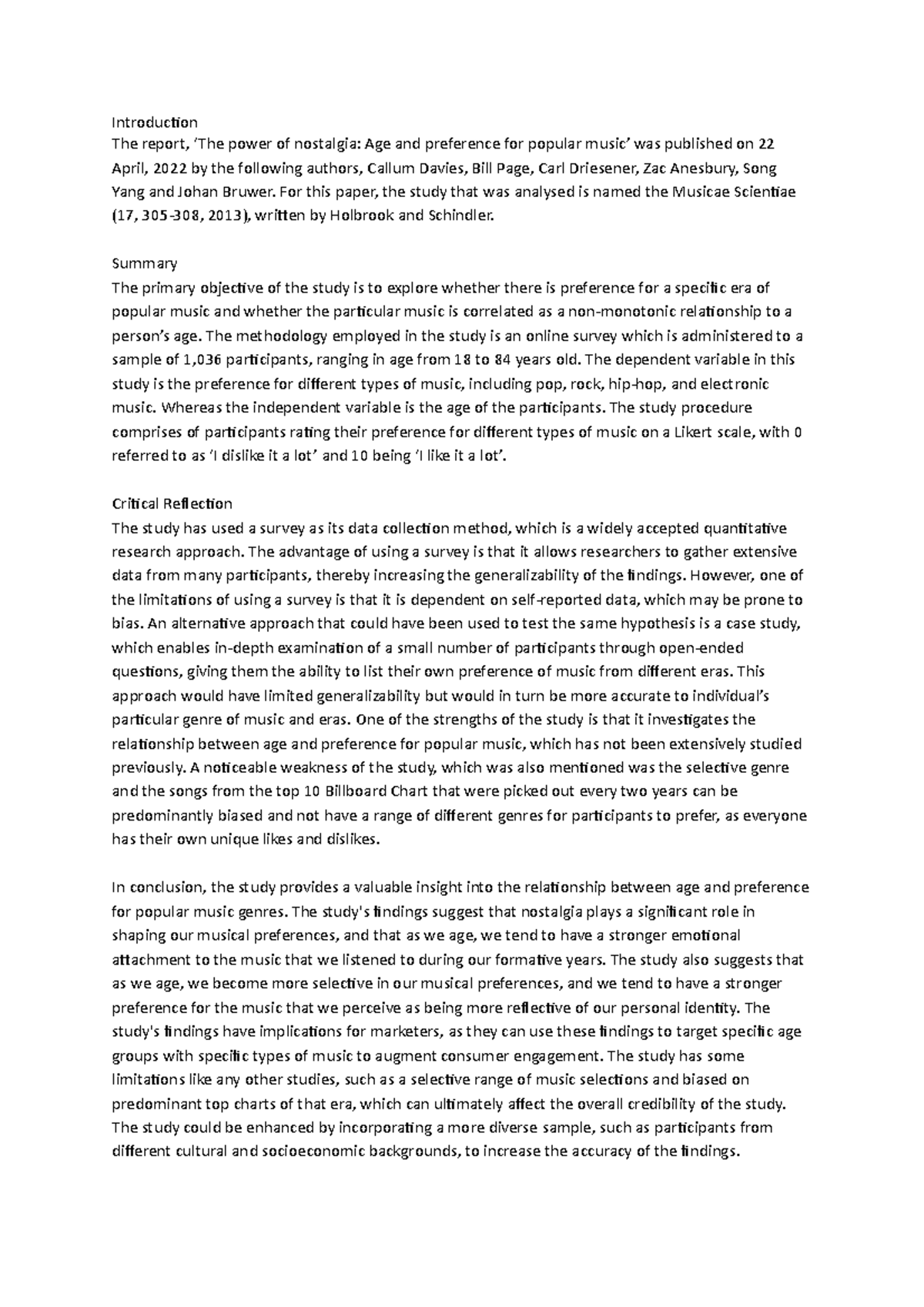 Student Reflection Report Template - Academic Paper-2-1 - Introduction ...