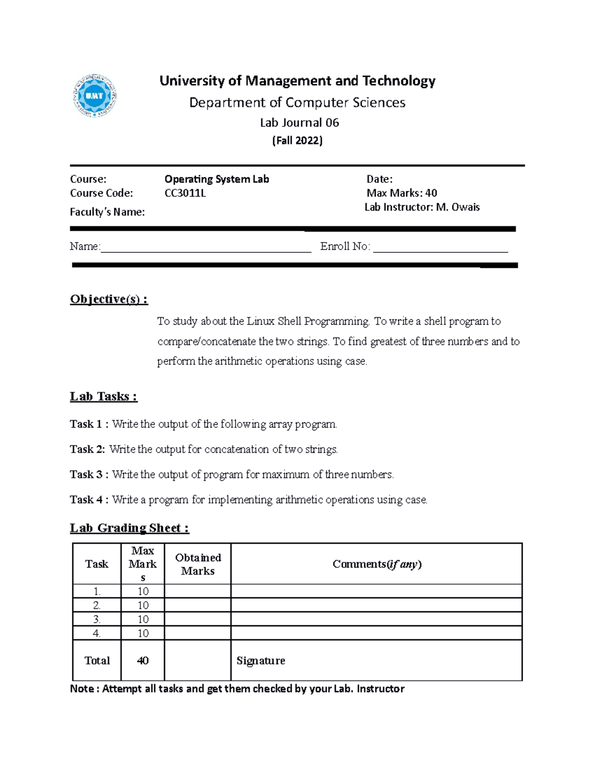 F2020266005(lab6) - Lecture Notes - University of Management and ...