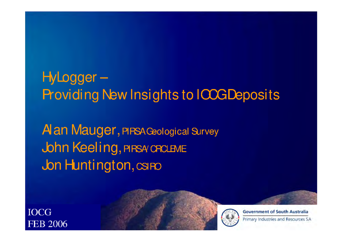 IOCG Australiapdf - Iocg en Australia - HyLogger –Providing New ...