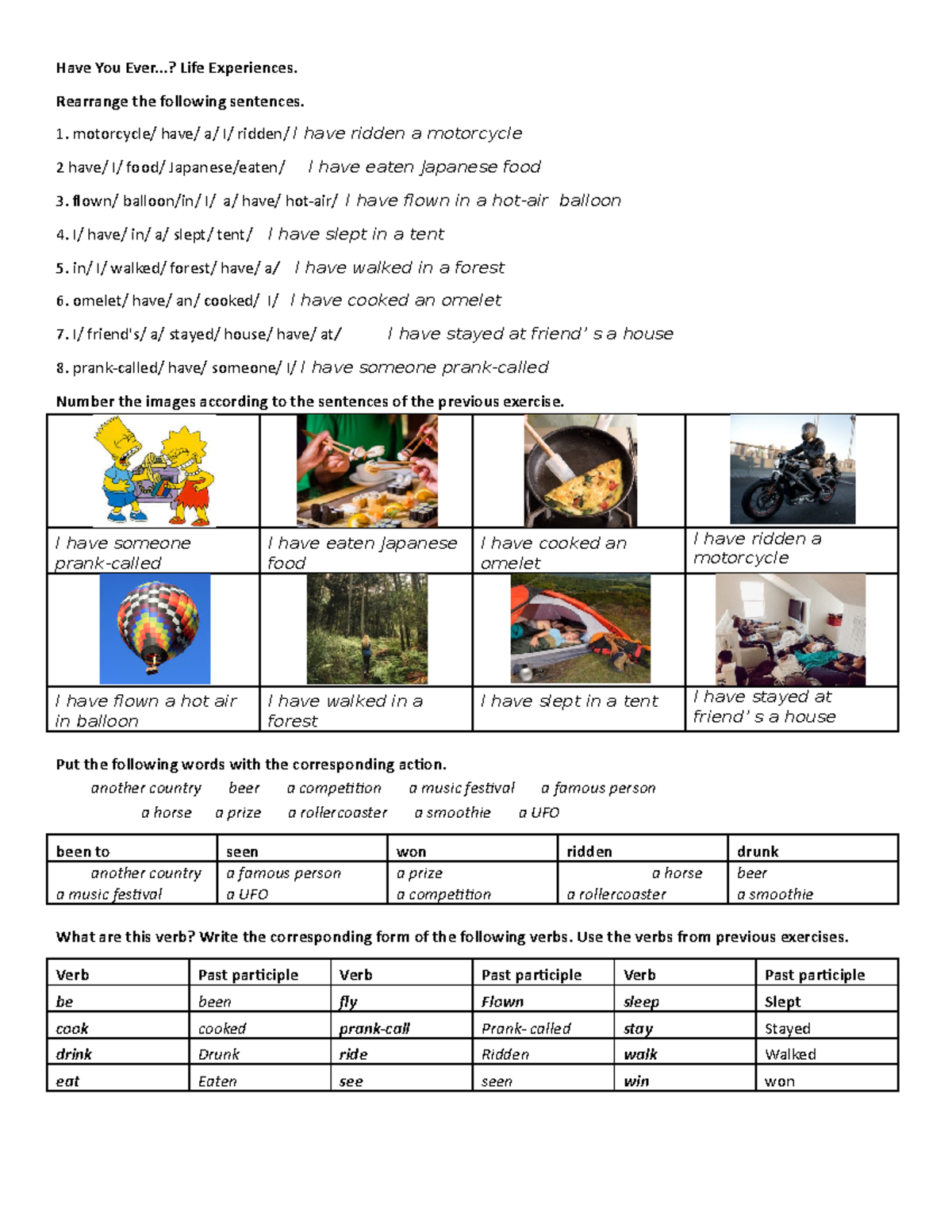 Have You Ever Life Experiences - Have You Ever...? Life Experiences ...