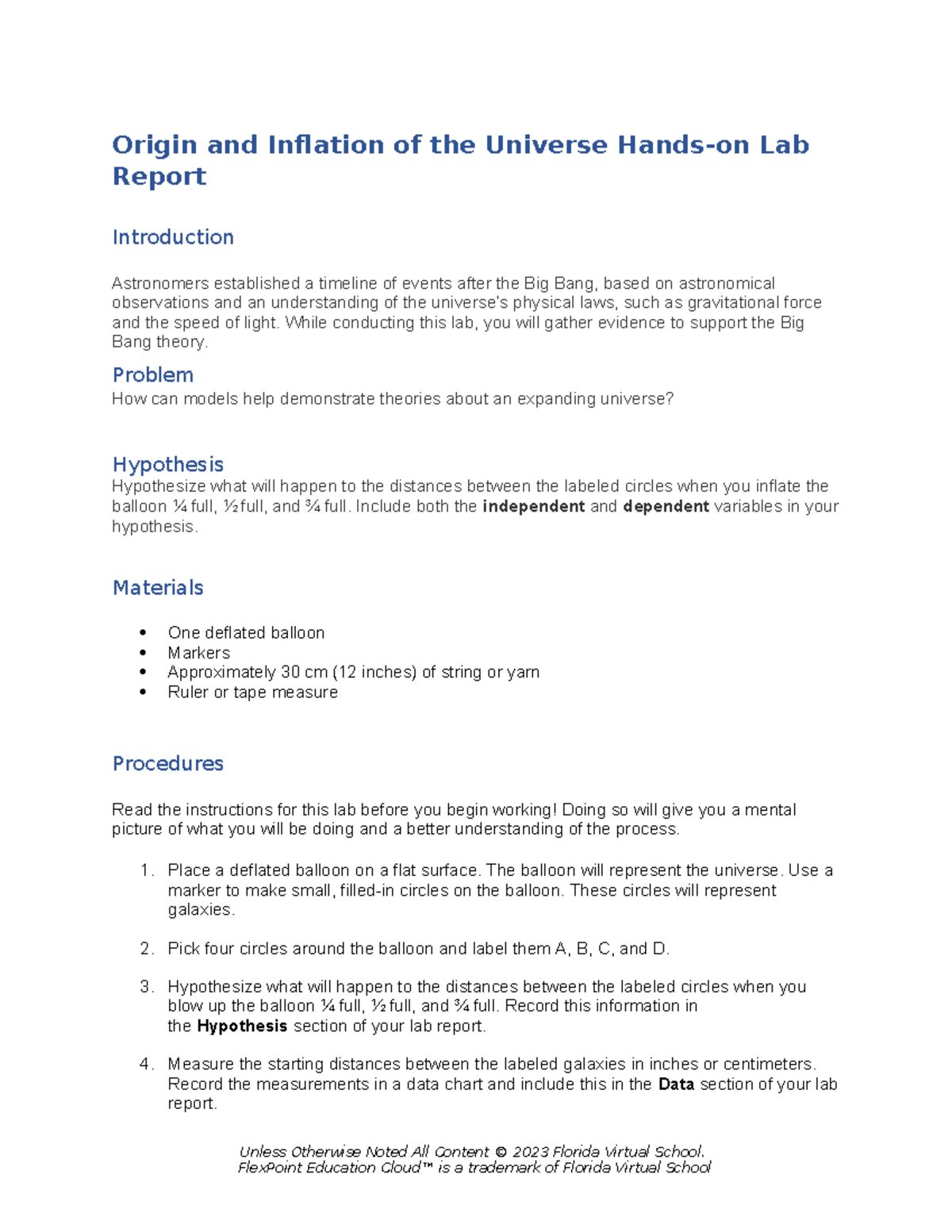 Origin and inflation universe handson lab report - Origin and Inflation ...