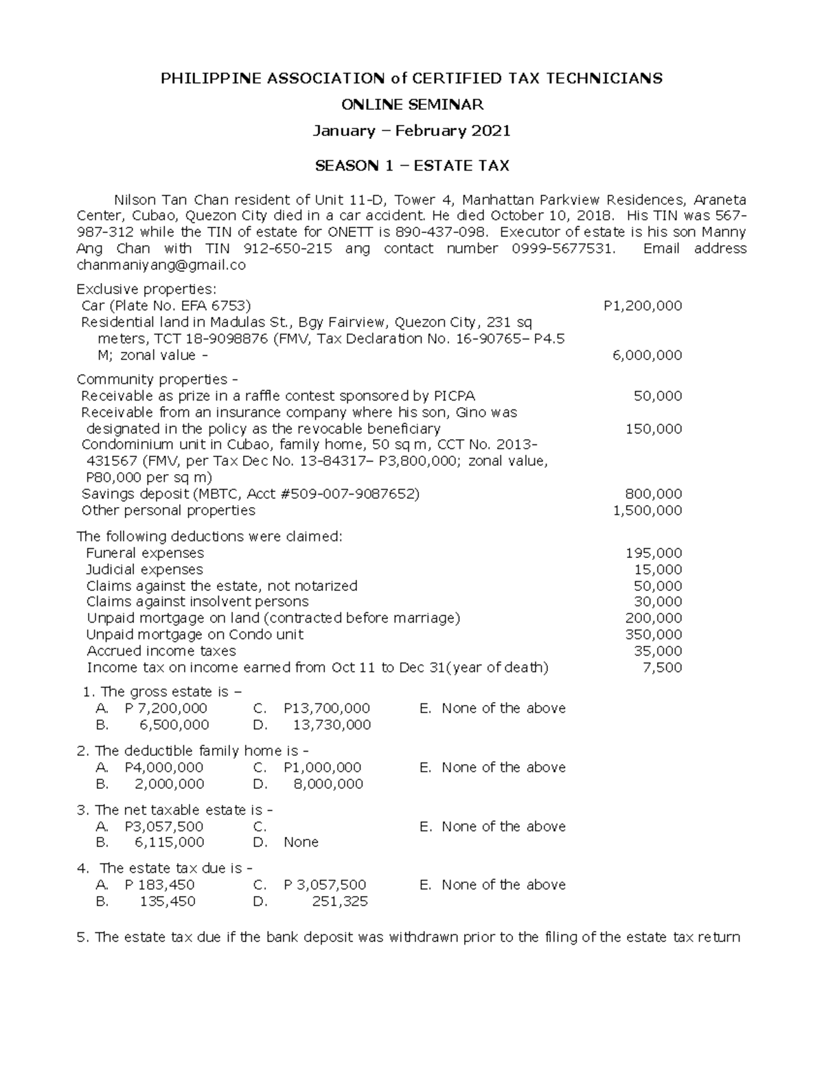 Season 1 estate-tax - CTT Estate Tax Philippine Settings - PHILIPPINE ...