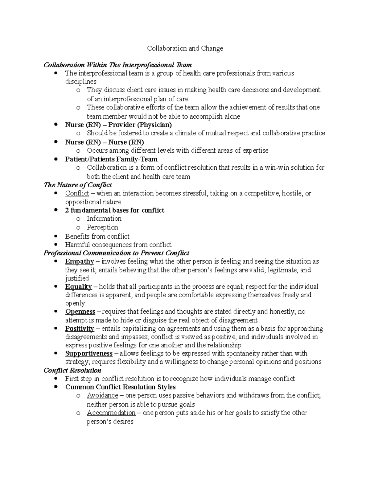 Collaboration and Change Notes - Collaboration and Change Collaboration ...