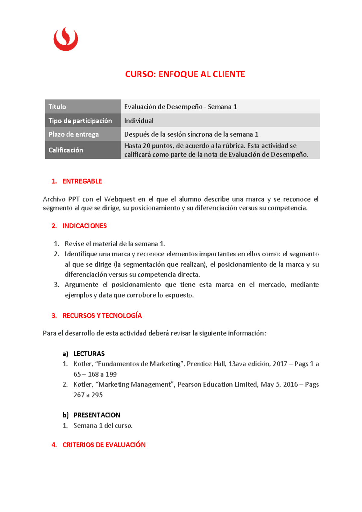 Plantilla Ficha de actividad DD SEM1 - CURSO: ENFOQUE AL CLIENTE 1 ...
