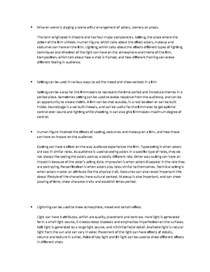 Into to film book Chapter 1 Summary of points. 5 main points. - An ...