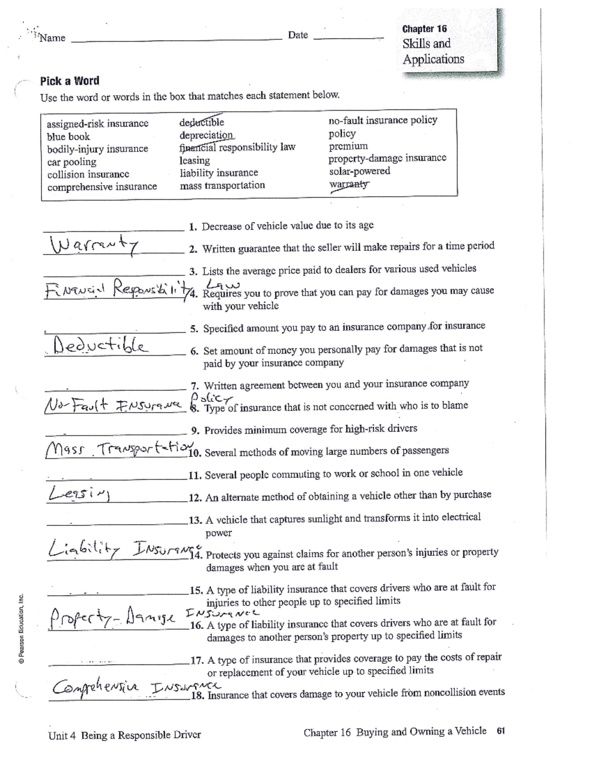 Chapters 16 17 18 - help with following chapter questions - Name Date ...