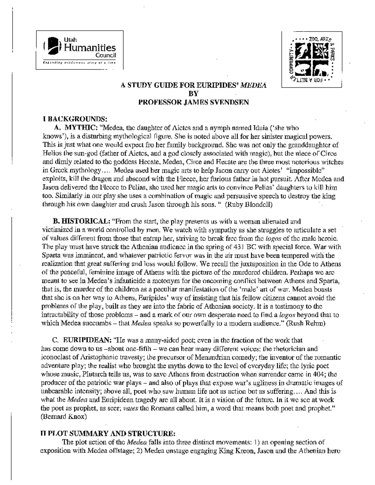 Medea Short Study Guide - Studocu