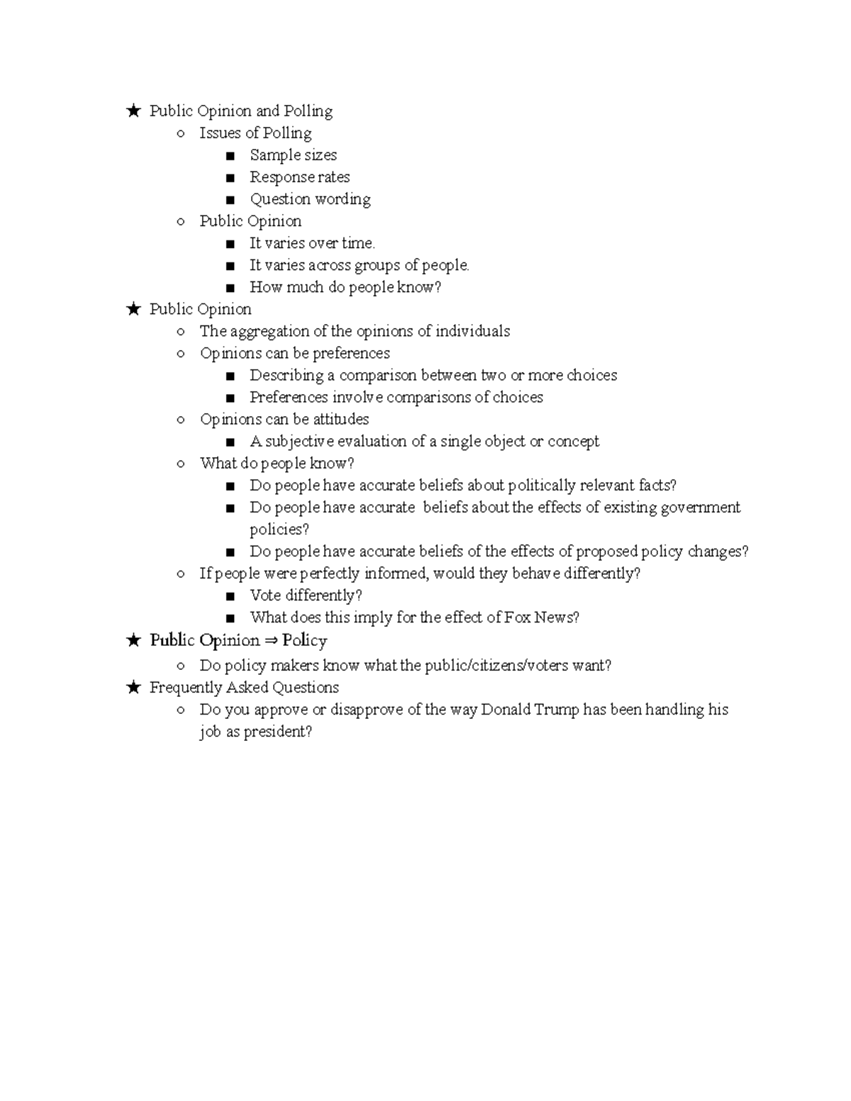 October 12 Notes - ★ Public Opinion and Polling Issues of Polling ...