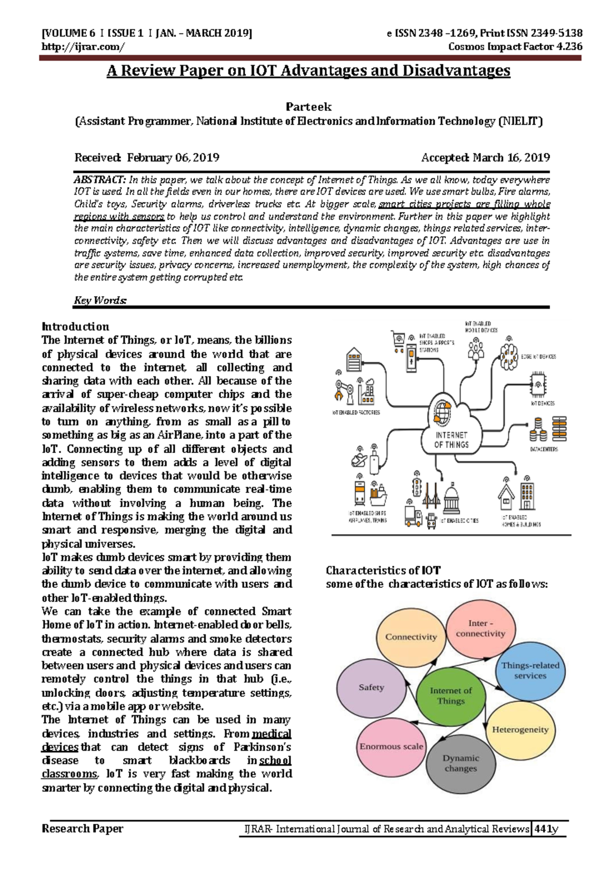 Ijrar issue 20544386 - [VOLUME 6 I ISSUE 1 I JAN. – MARCH 2019] e ISSN ...