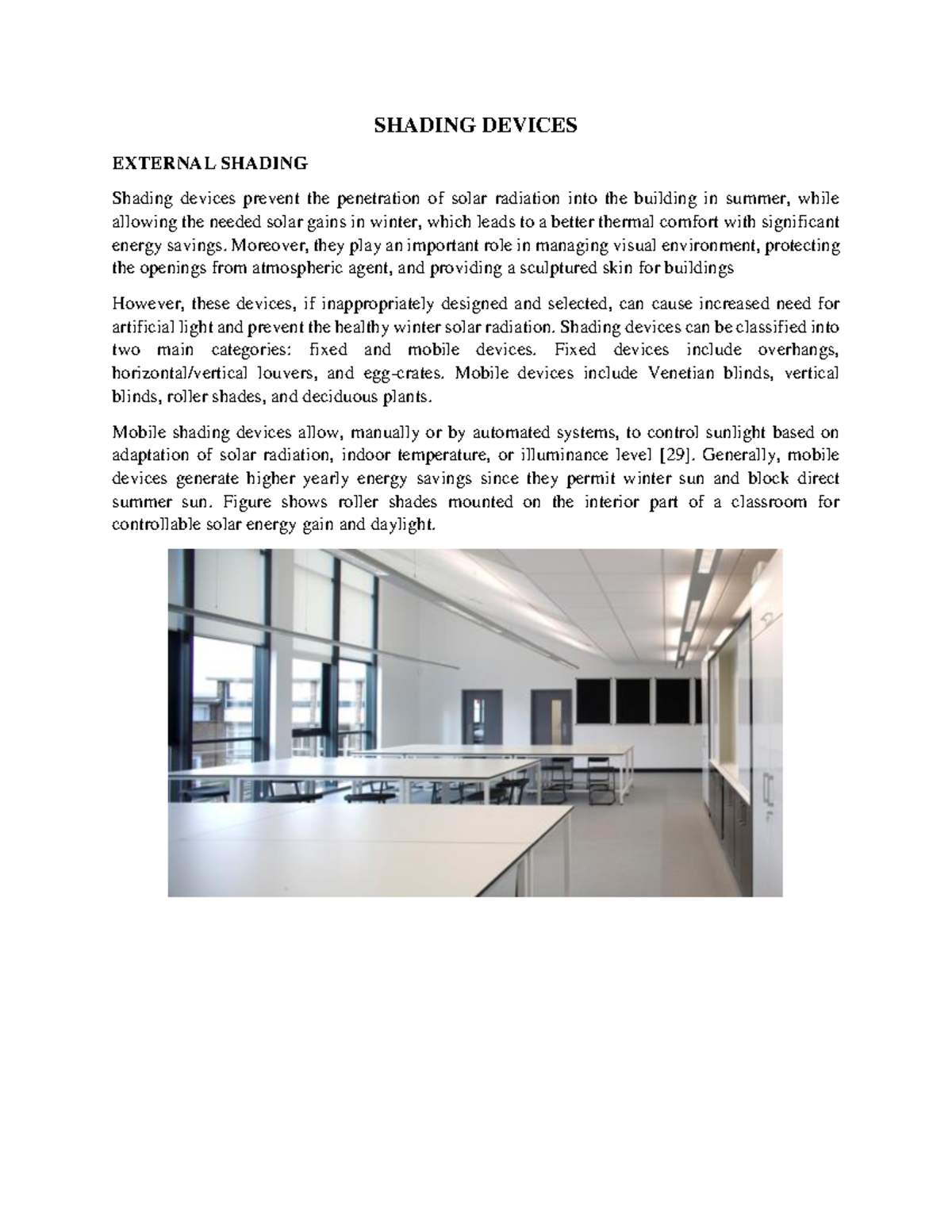 External Shading - Devices - SHADING DEVICES EXTERNAL SHADING Shading ...