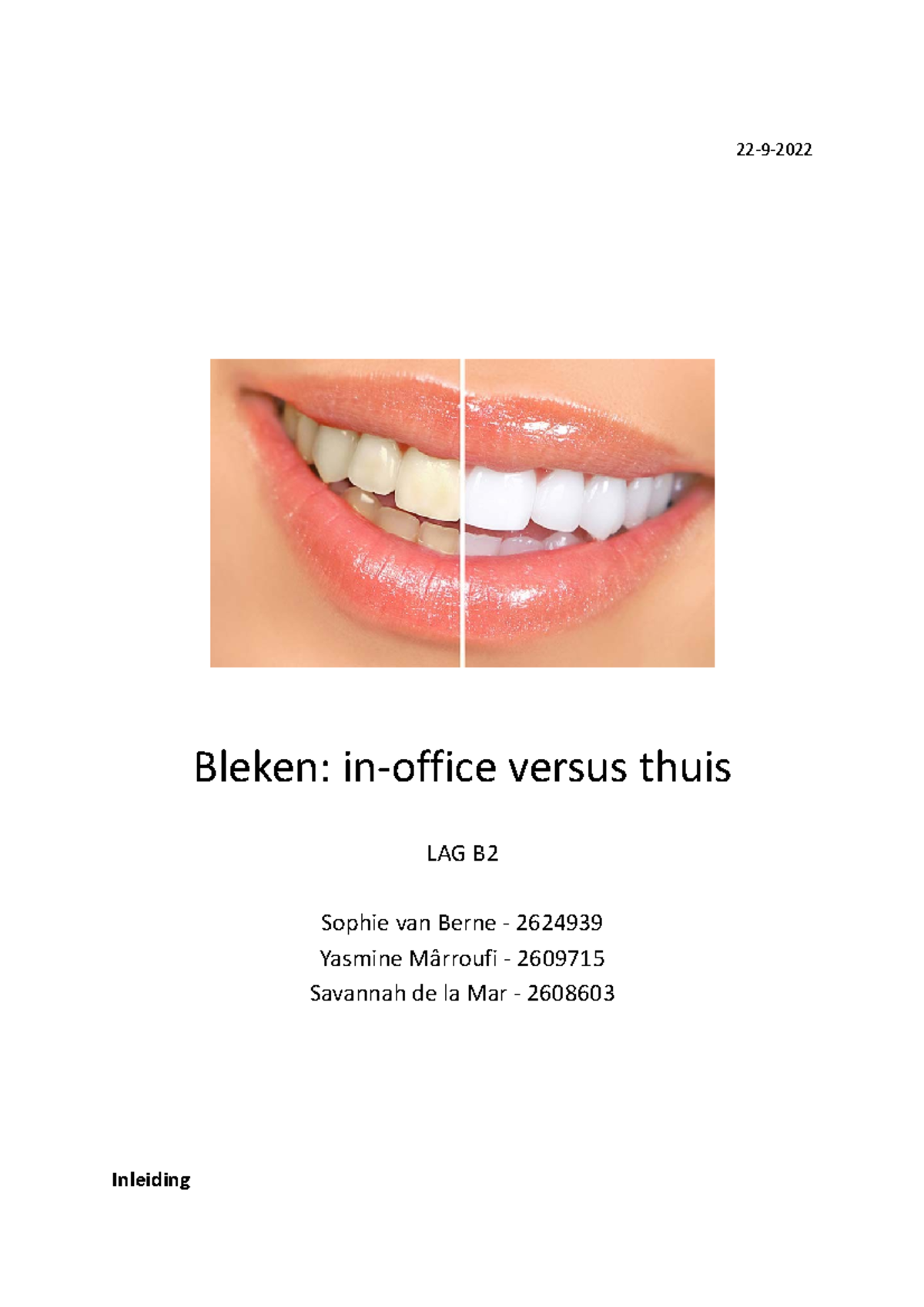 PICO verslag Yasmine Mârroufi, Sophie van berne en Savannah de la mar - 22-9- Bleken: in-office ...