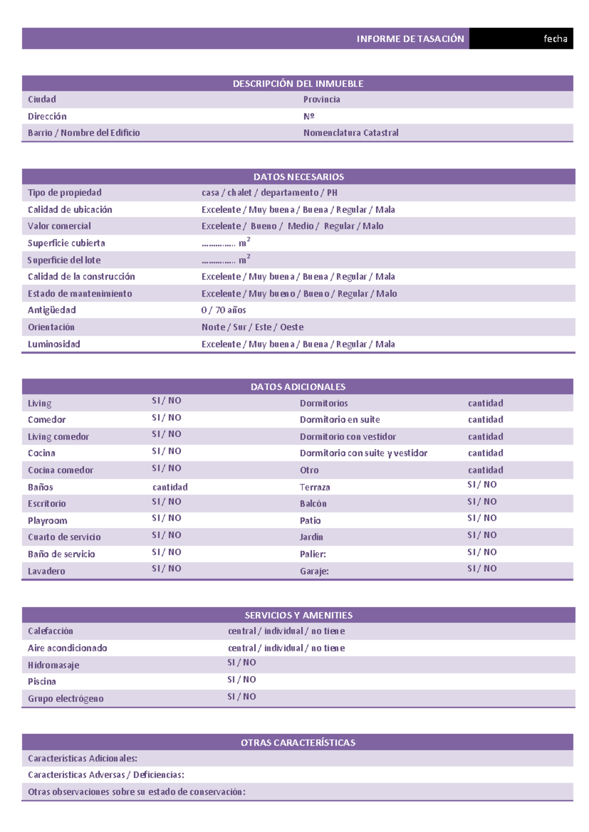 Swsws - frfr - DESCRIPCIÓN DEL INMUEBLE Ciudad Provincia Dirección Nº ...