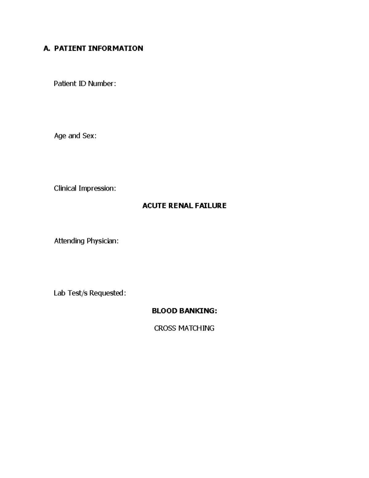 Acute Renal Failure - Correlate actual laboratory results to the ...