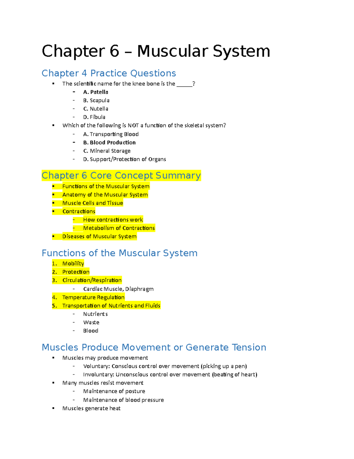 02-03-23 Chapter 6 - BSC 109 with Jason Martin - Chapter 6 – Muscular ...
