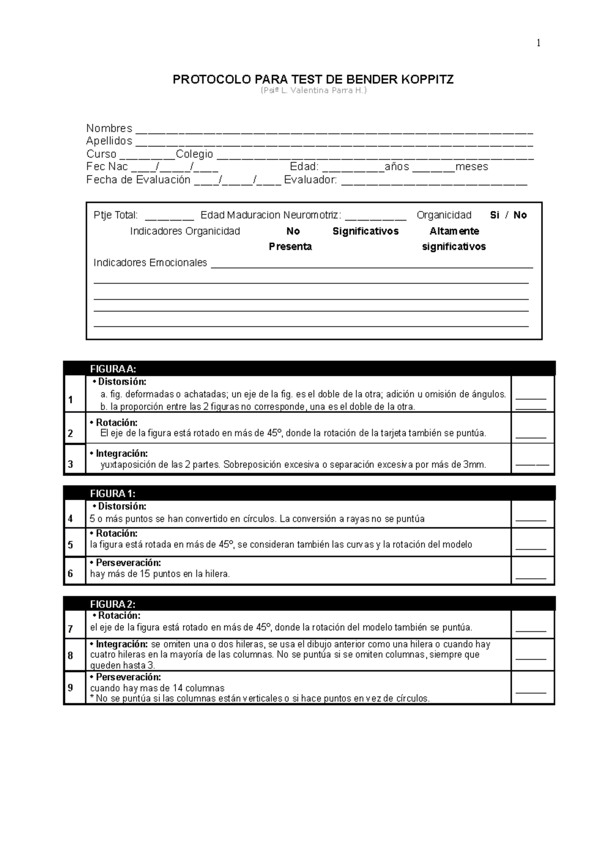 Bender - PROTOCOLO PARA TEST DE BENDER KOPPITZ (Psiª L. Valentina Parra ...