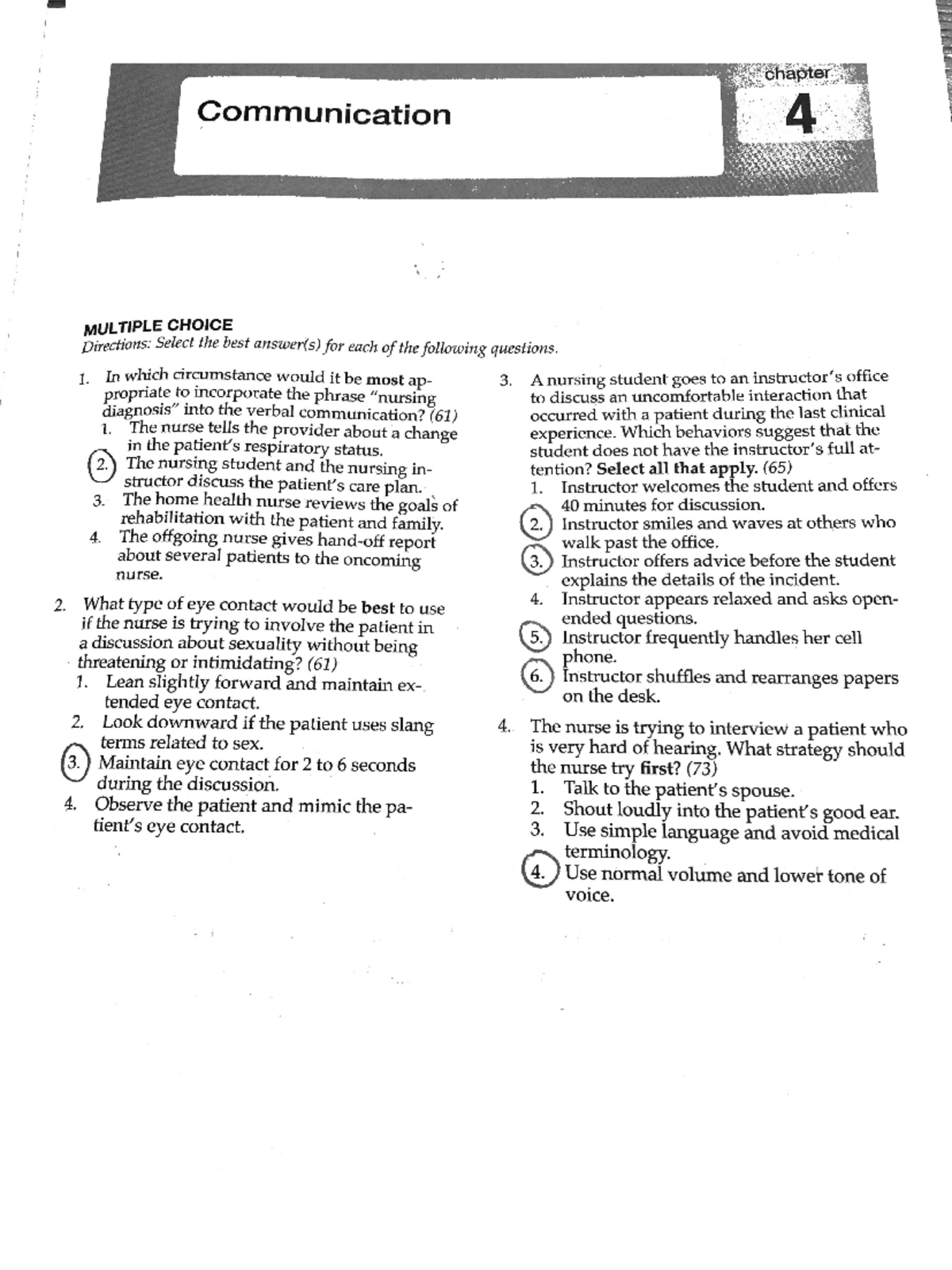 Study Guide Chapter 4- Communication copy - VN100 - ACC - Studocu