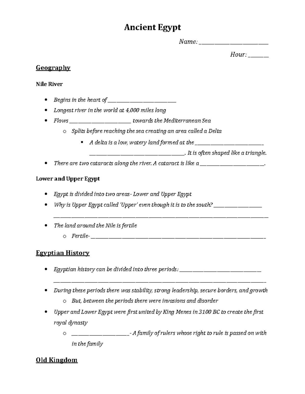 Ancient egyptnotes - Archaeological Method Lecture Notes - Ancient ...