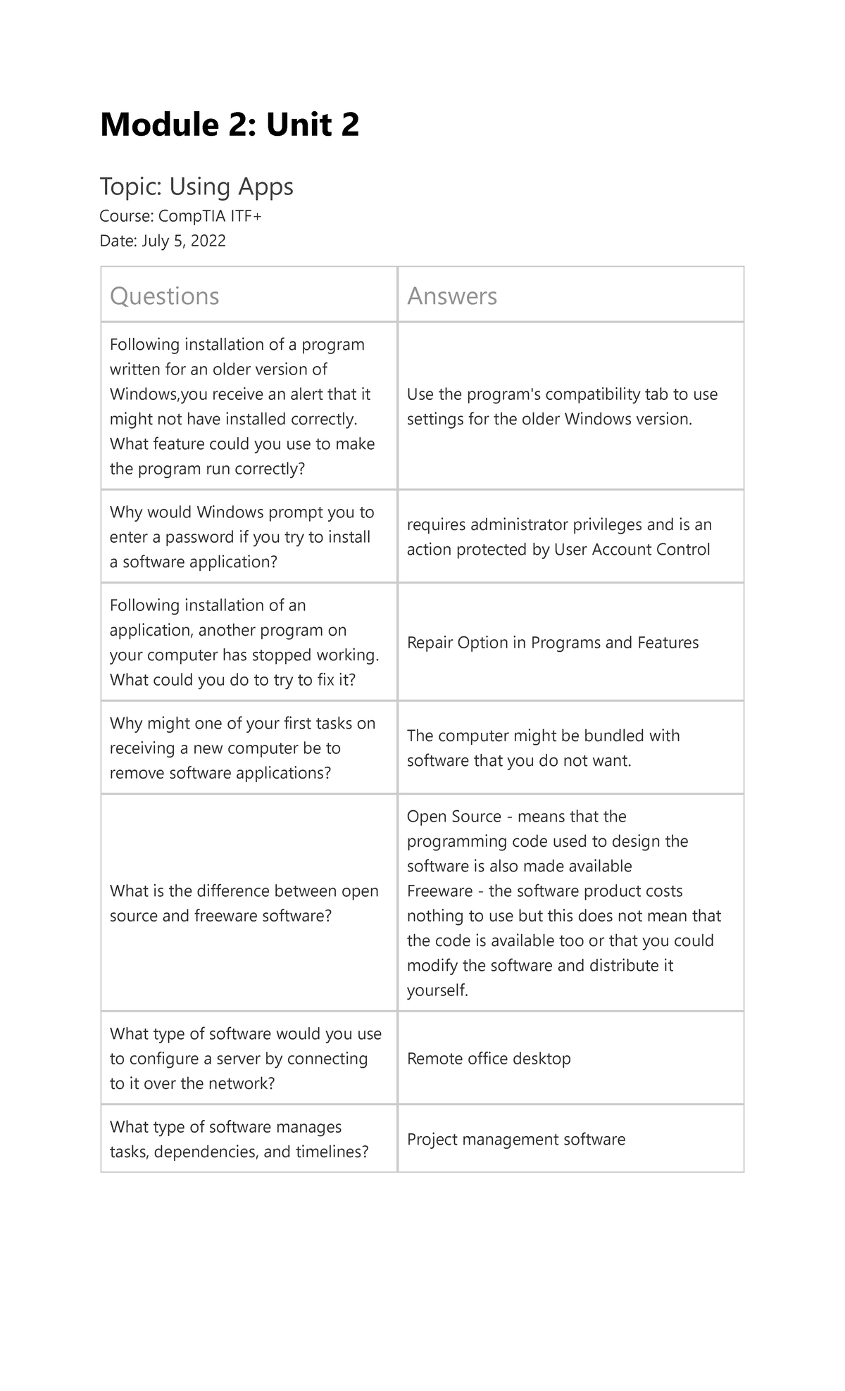 Module 2 Unit 2 - Using Apps - Module 2: Unit 2 Topic: Using Apps ...