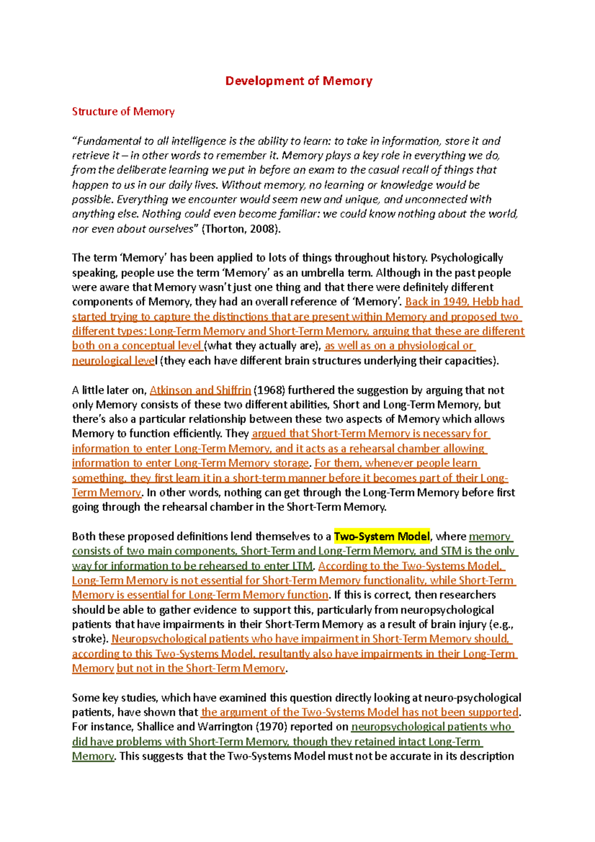 Developmental Psychology 9 - Development of Memory - Development of ...