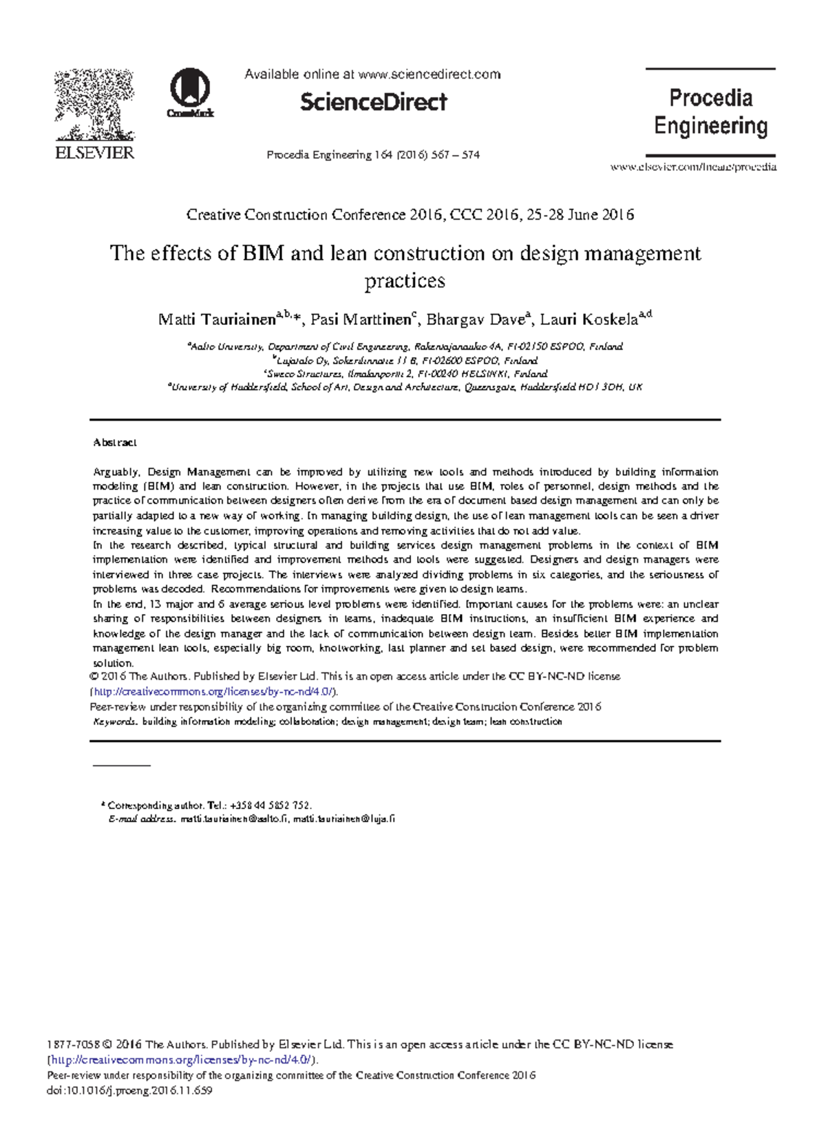 The effects of BIM and lean construction on design management practices ...