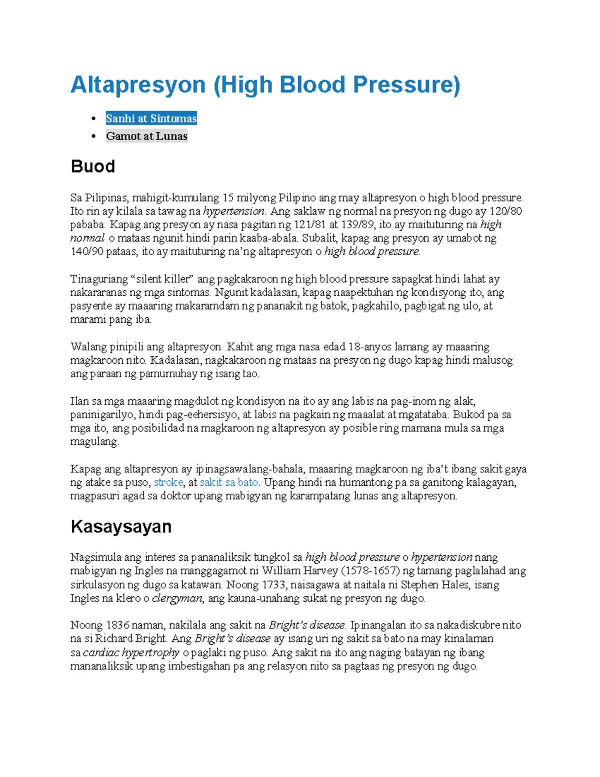 Altapresyon - Non Communicable Disease - Altapresyon (High Blood ...