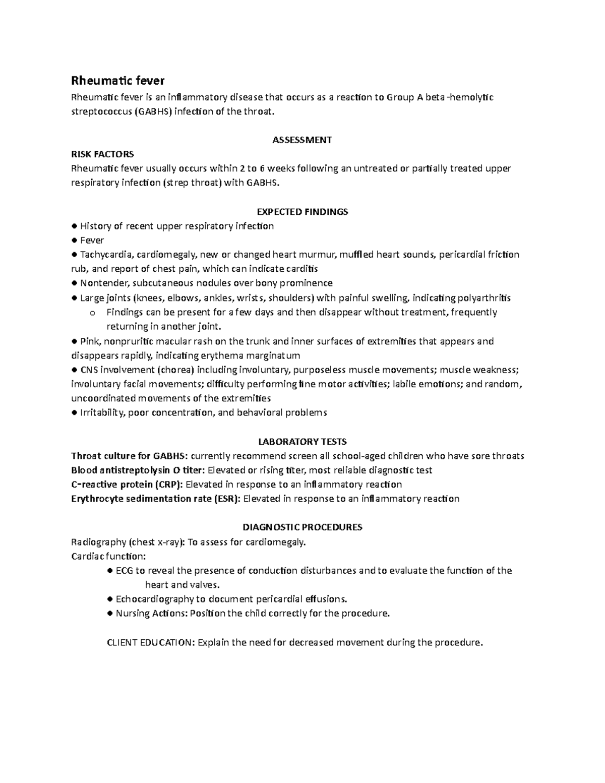 Rheumatic Fever - ATI info - Rheumatic fever Rheumatic fever is an ...