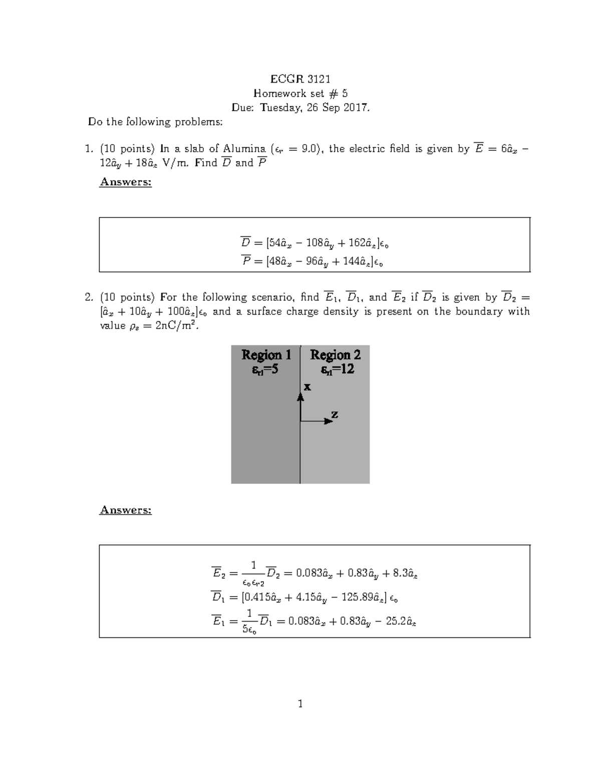 Hw5 answers-1 - Homework solution - ECGR 3121 Homework set # 5 Due ...