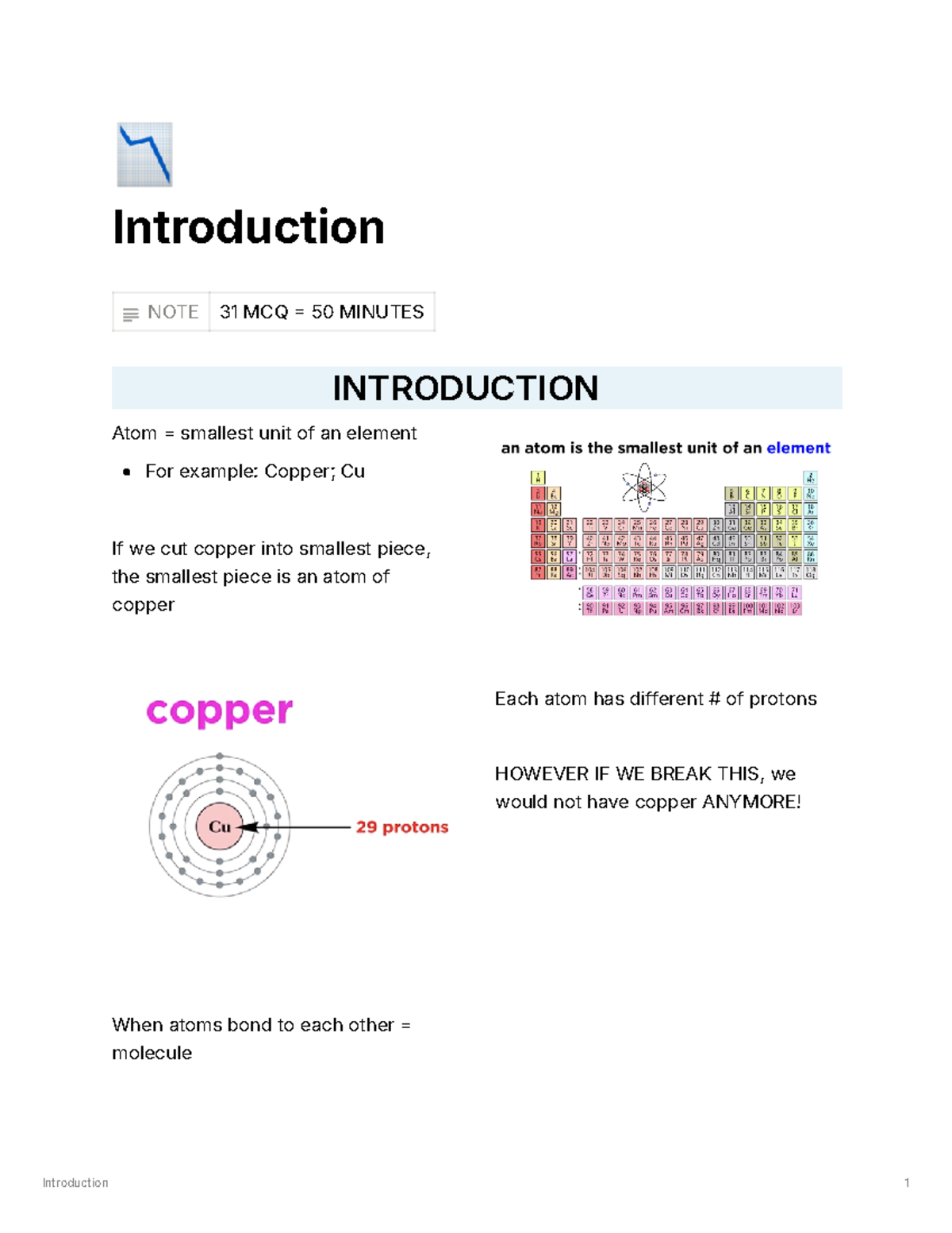 Introduction to Chemistry (UNIT 1) - 📉 Introduction NOTE 31 MCQ 50 ...