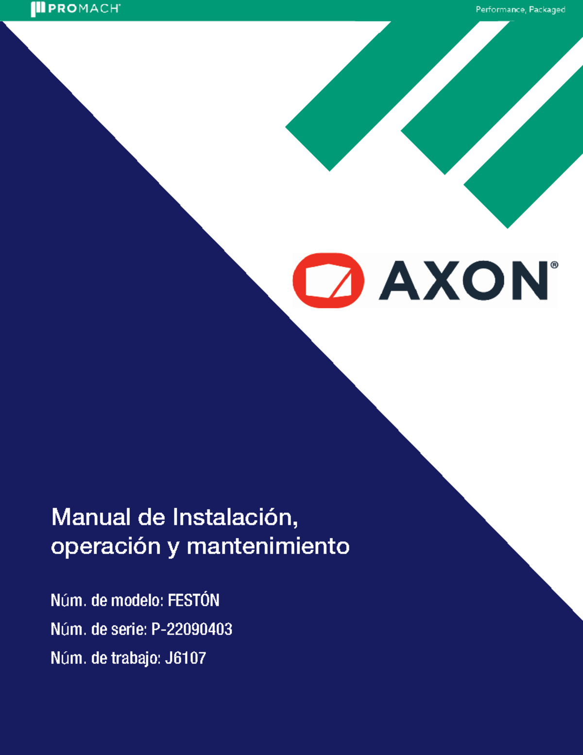 Manual Festón P-22090403 - Manual de Instalación, operación y ...