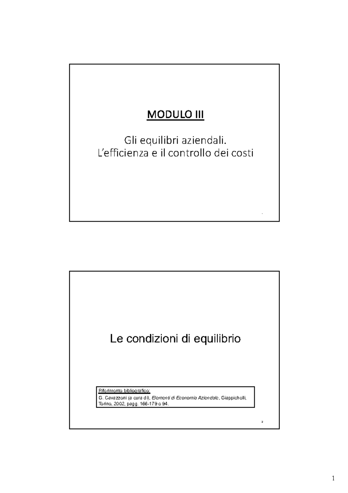 Economia - Modulo 3 - Appunti di lezione 1,2,3,4,5 - Warning: TT: undefined function: 32 Warning ...