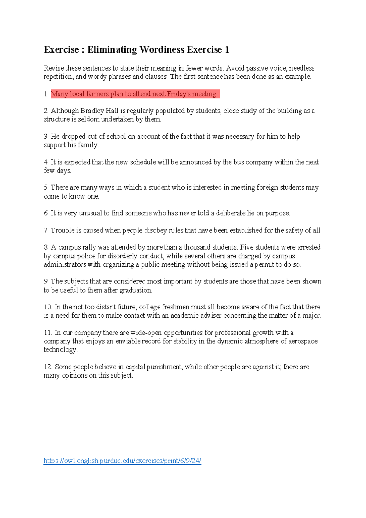 Alejandra Torres - eliminating wordiness exercises + key - Exercise ...