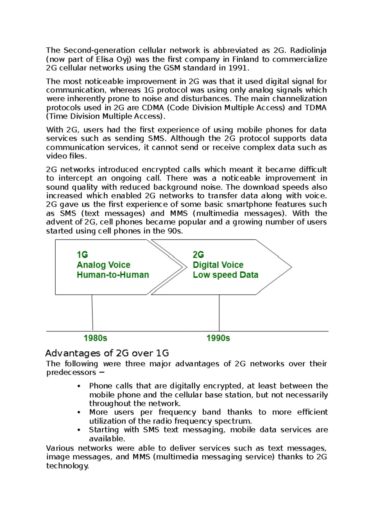 2g - 2nd Generation networks - The Second-generation cellular network ...