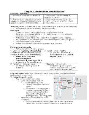 Chapter 3 - Notes - Chapter 3: Innate Immunity Learning Objectives ...