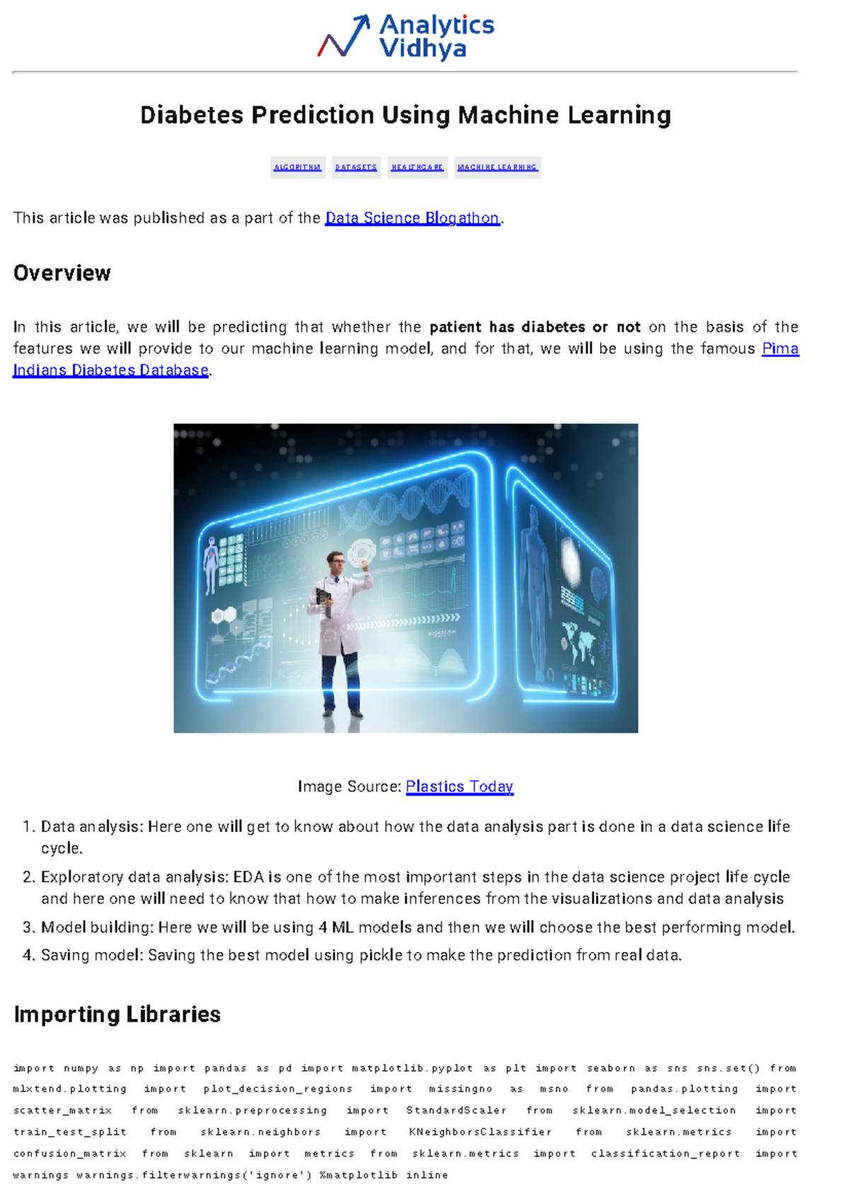 Diabetes Prediction Using Machine Learning Diabetes Prediction Using Machine Learning This