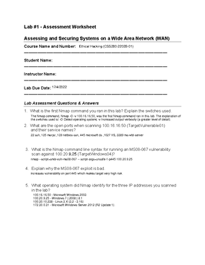 Attacking a Vulnerable Web Application and Database - Lab #5 - Assessment Worksheet Attacking a ...
