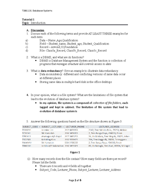 337569 T10 Advanced SQL 2020 - TDB1113 Database Systems Tutorial 10 ...