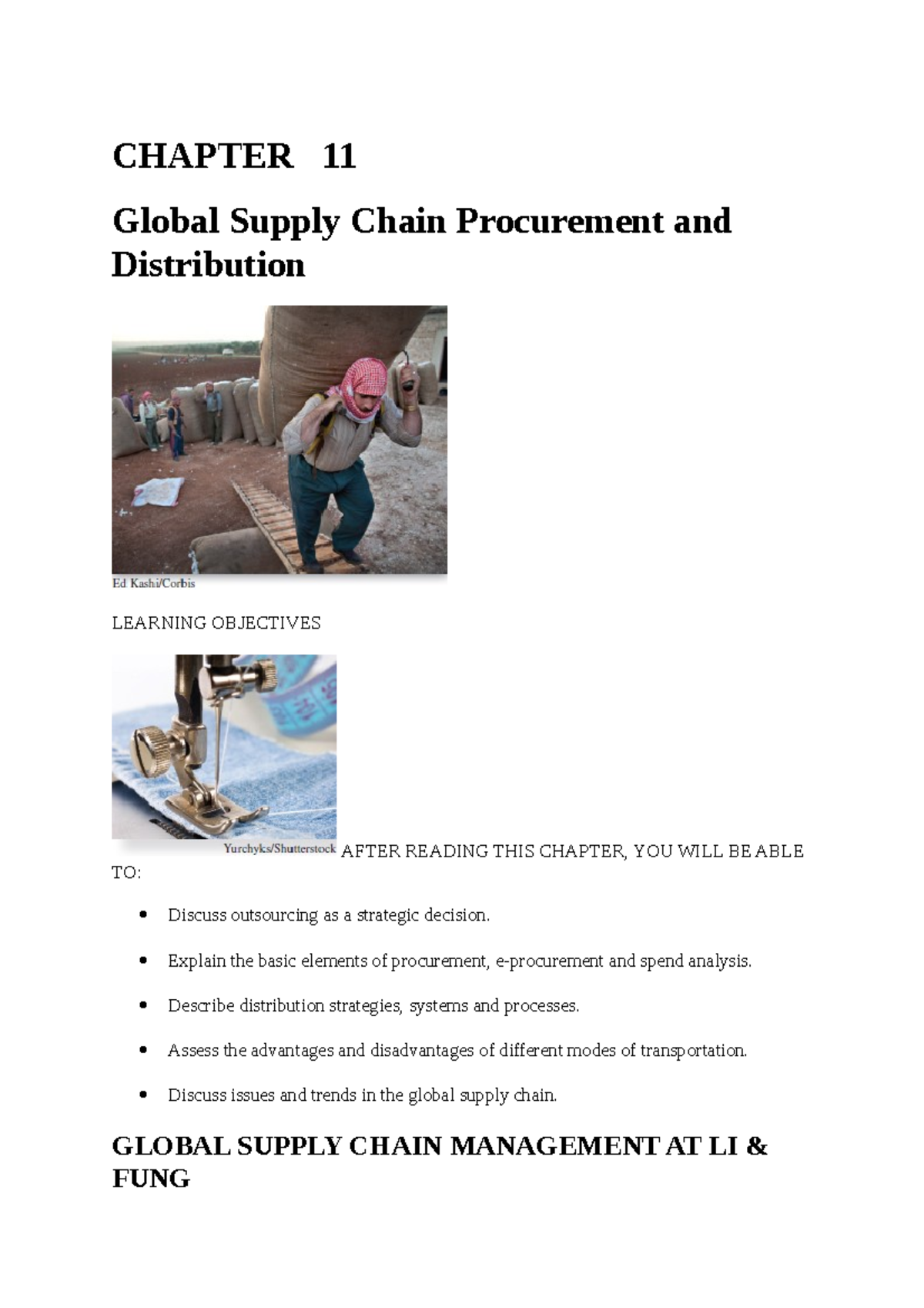 HIS-1 - History - CHAPTER 11 Global Supply Chain Procurement and ...