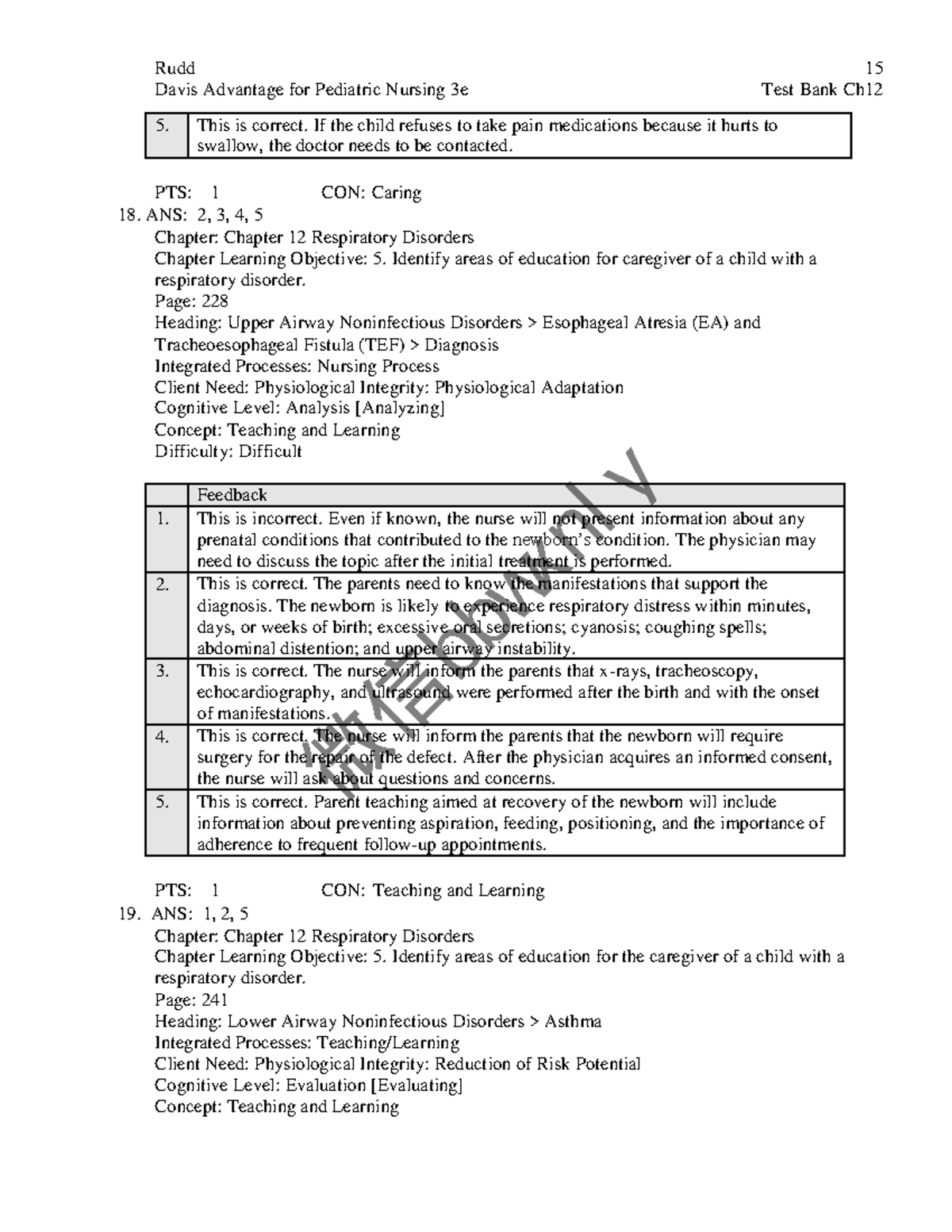 Test bank pediatric nursing critical components of nursing care 3rd ...