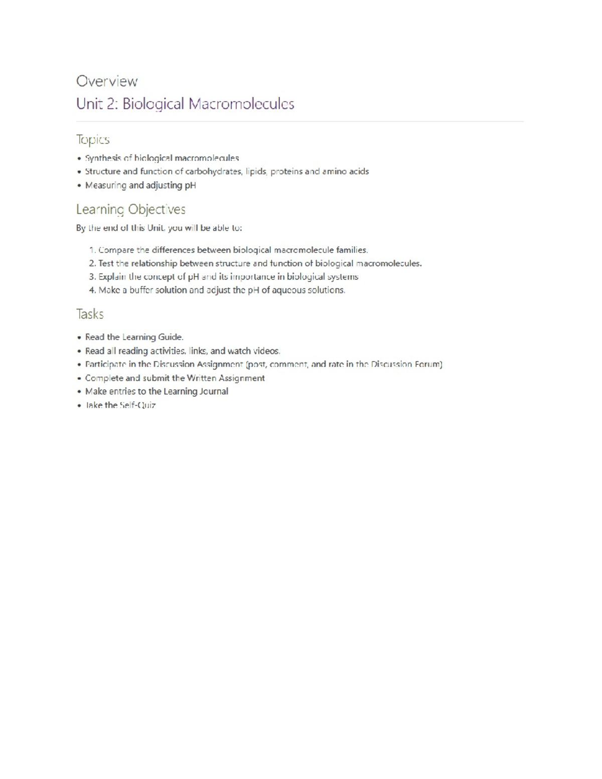 Biol 1121 Learning Guide Unit 2 2022 - BIOL 1121 - Studocu