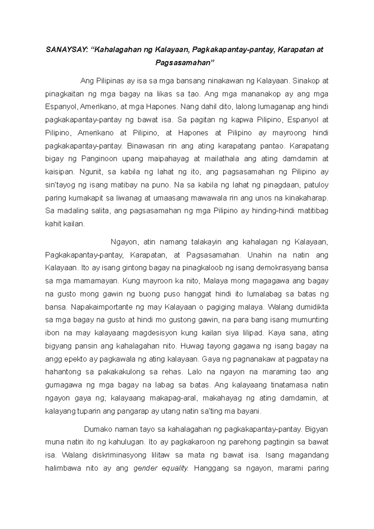 Halimbawa Ng Deskriptibong Sanaysay Images And Photos Finder