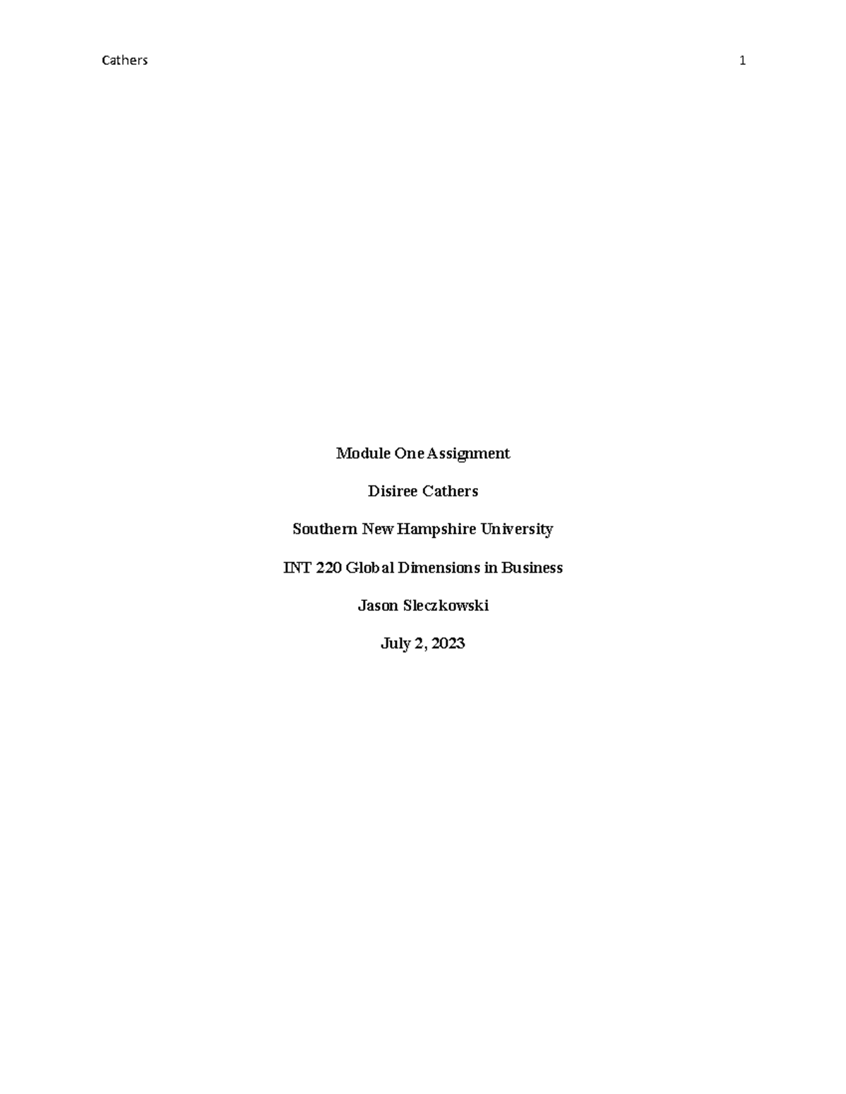 Assignment one globalization in business - BUS206 - SNHU - Studocu