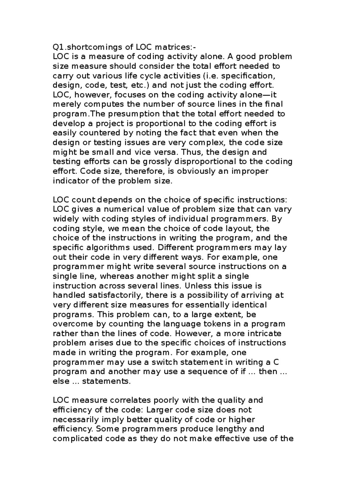 Se3 - LOC(lines of code)metrics in software engineering - Software ...