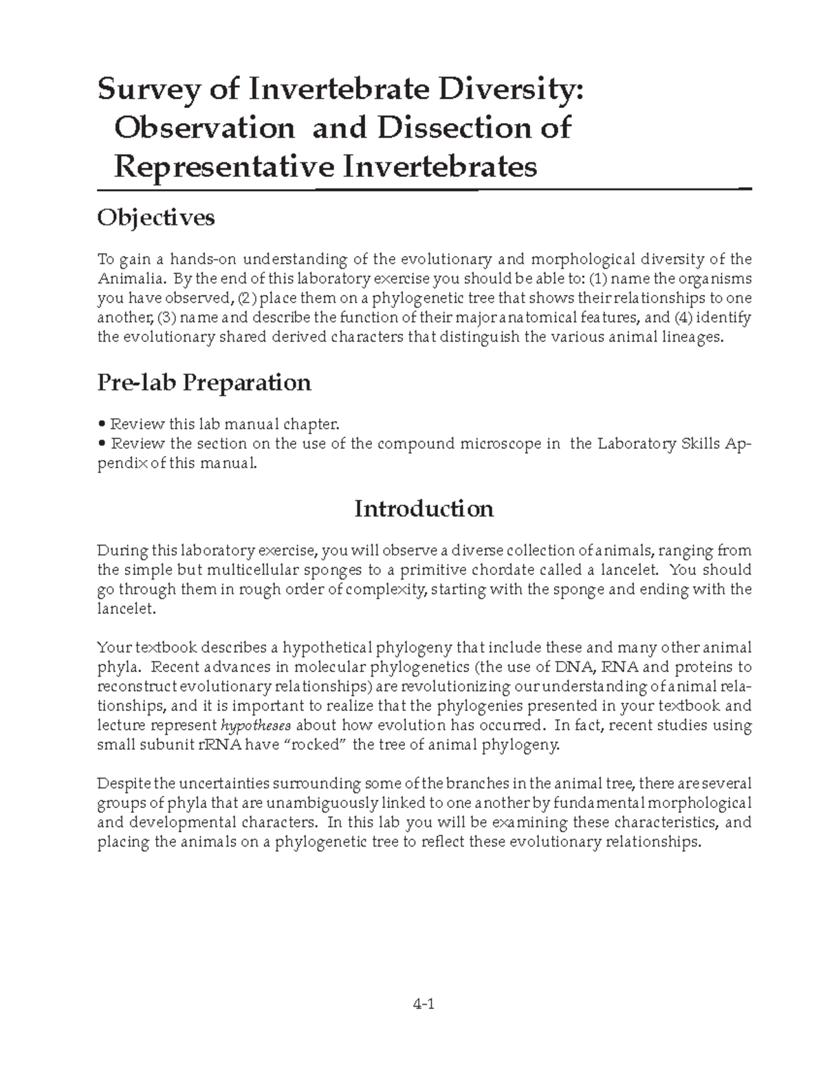 Ch. 4 - Invertebrate Diversity-102-S17 - Survey of Invertebrate ...