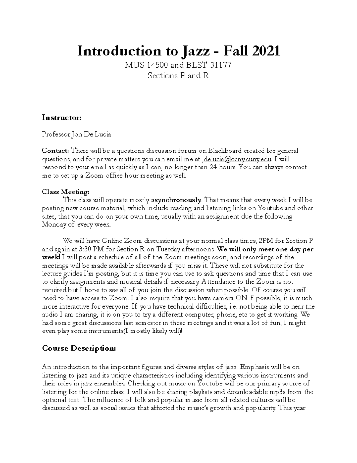 Online Syllabus MUS 145 Intro to Jazz Fall 2021(2) - AHSD 6436 - PCC ...