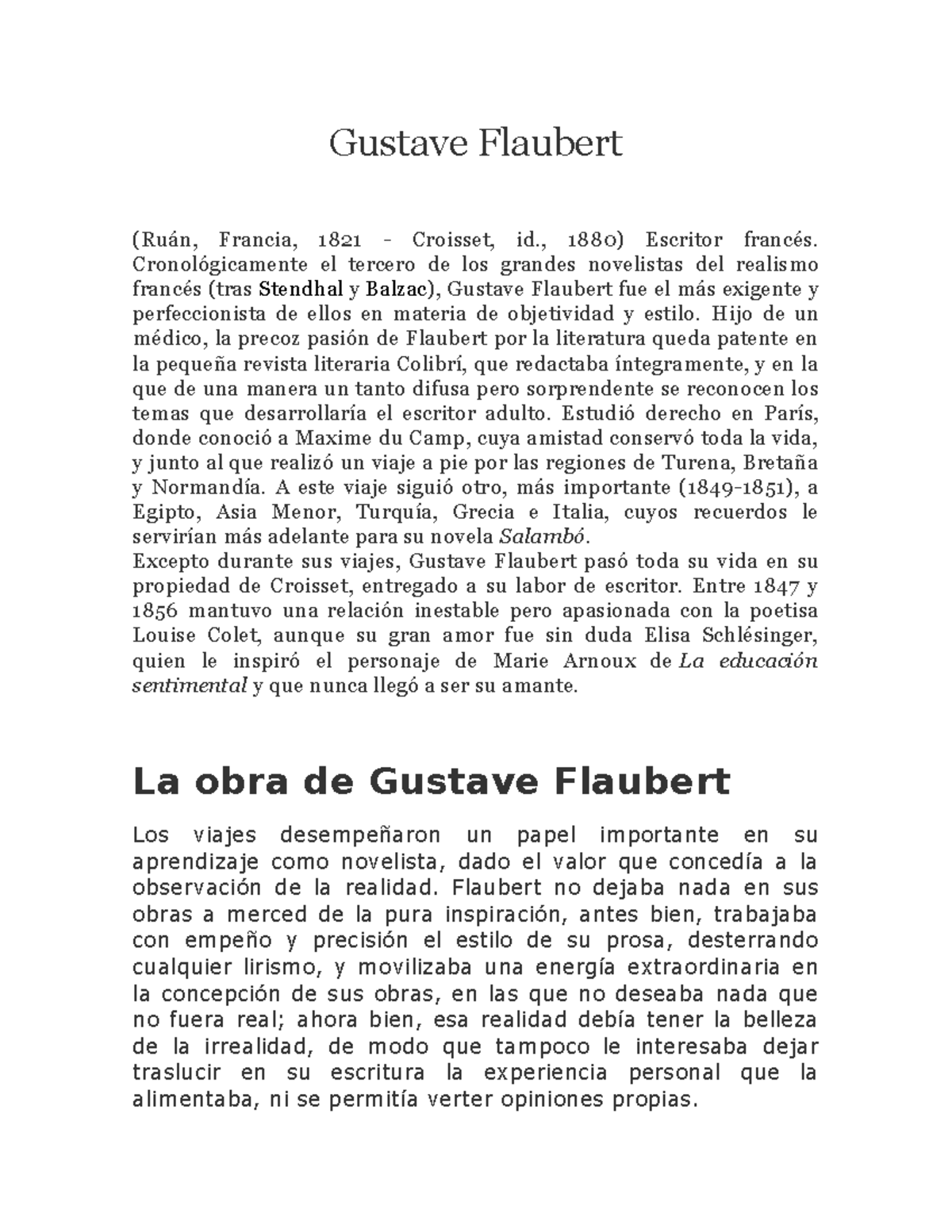 Gustave Flaubert - Gustave Flaubert (Ruán, Francia, 1821 - Croisset, id ...