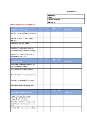 Observatielijst bgr - ,,,,,,,,, - Observatielijst Rood is bedoeld voor ...